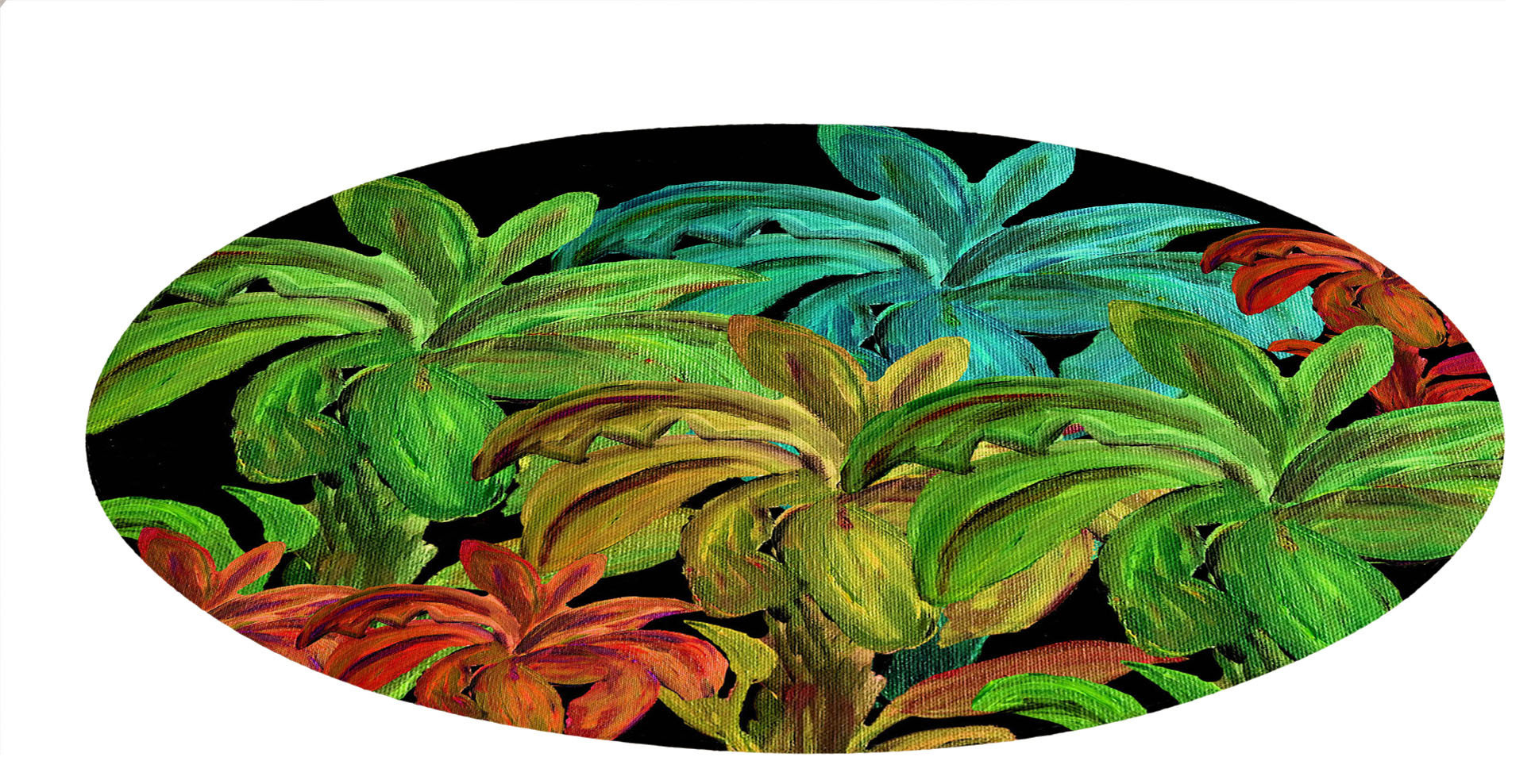 Palm Tree tropical design round chenille area rugs of my art ...