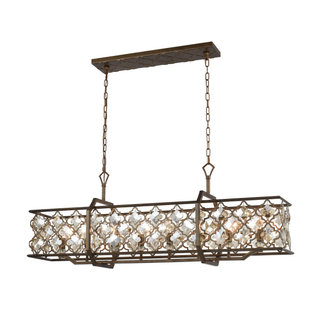 Armand 8-Light Linear Chandelier - Mediterranean - Kitchen Island ...