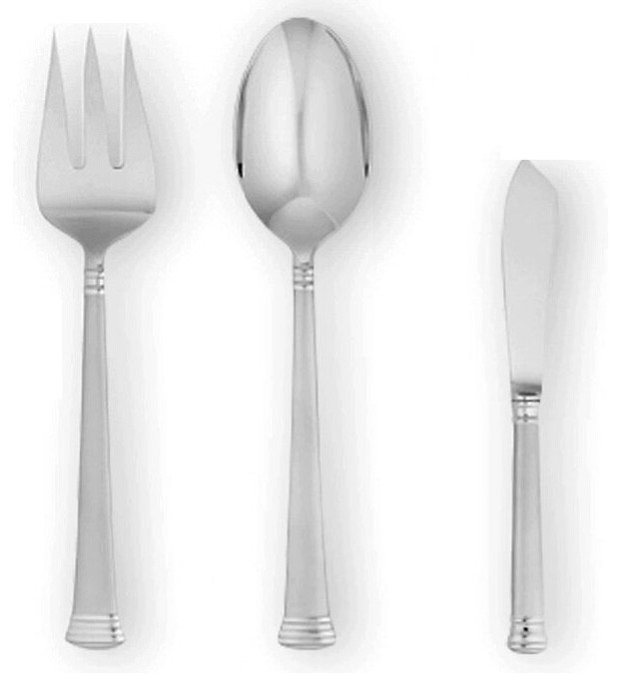 Lenox Eternal Frosted 3 Piece Serving Flatware Set - Traditional ...