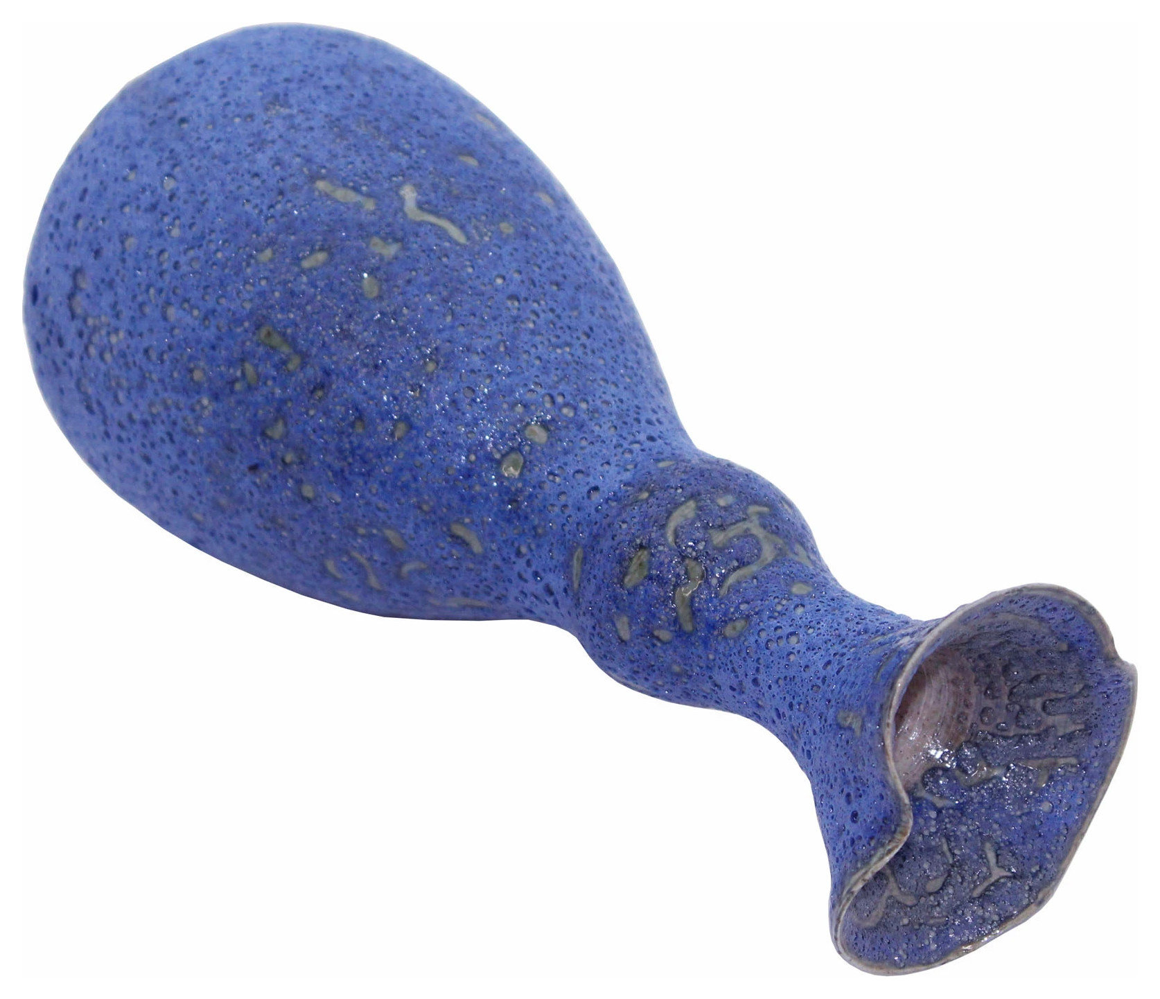 Contemporary Artist Handmade Freelance Blue Rustic Ceramic Odd Shape ...