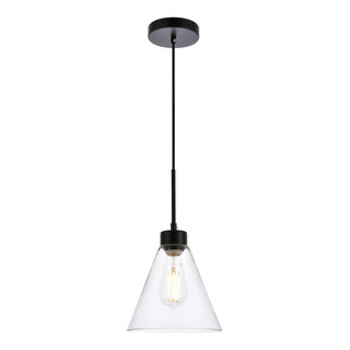 Living District LD2501BK Mera 1 light black pendant - Transitional ...