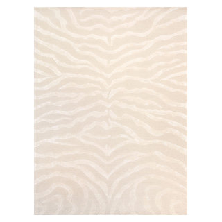 Pasargad Home Edgy Collection Ivory Bamboo Silk & Wool Rug 7'9"x9'9 ...