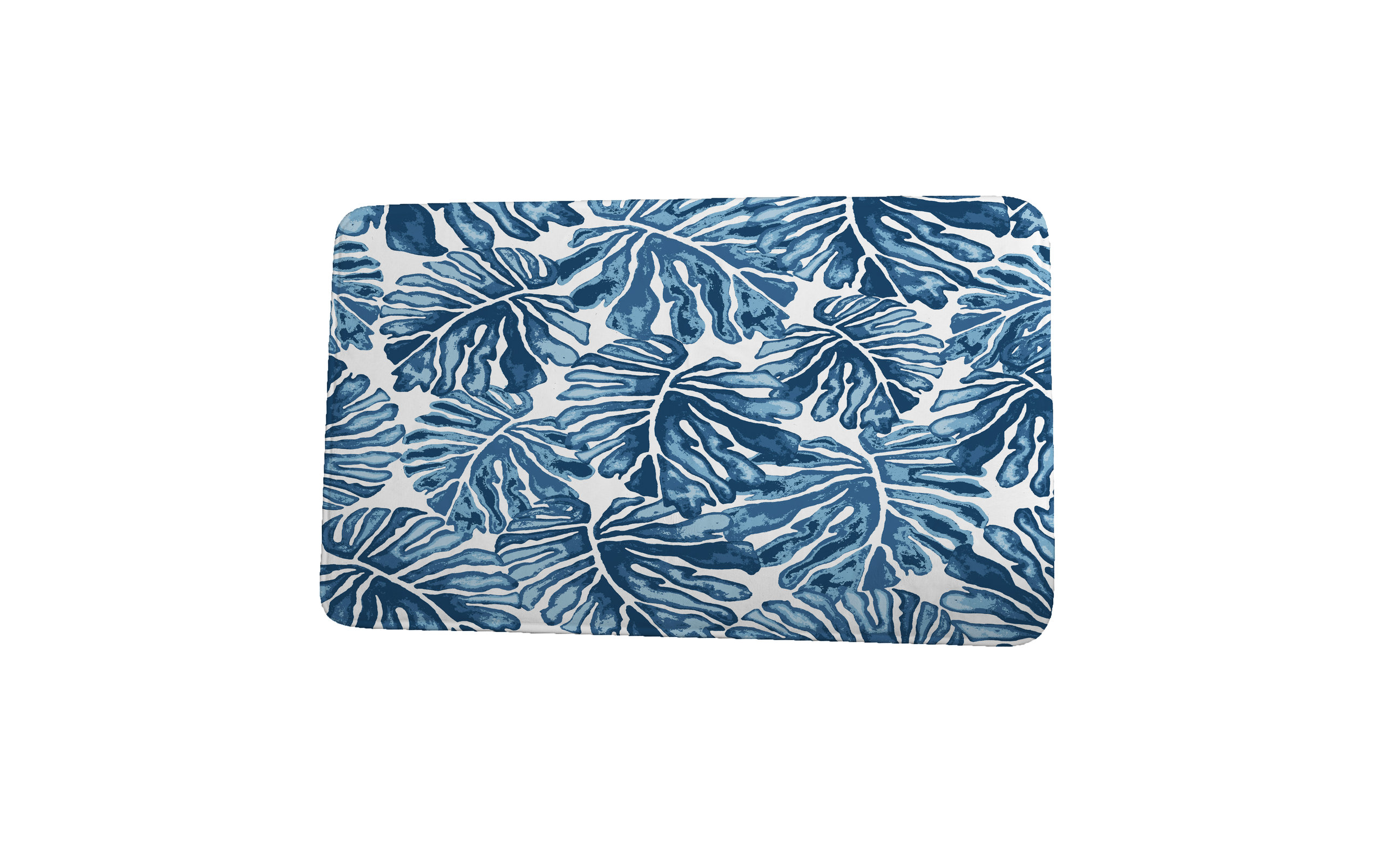 Tropical Resort Palm Leaves Floral Print Bath Mat, 21"x34" - Tropical ...