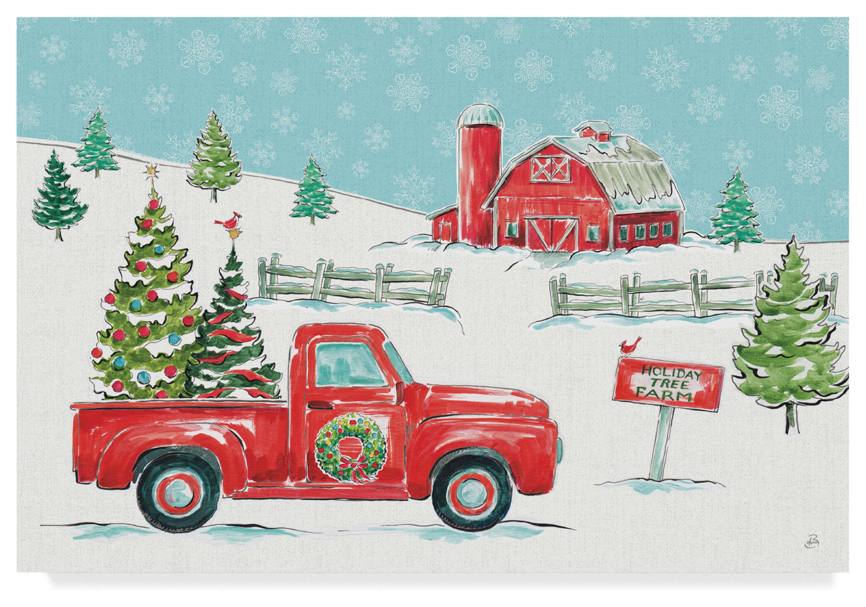 "Christmas in the Country I" by Daphne Brissonnet, Canvas Art, 12"x19 ...