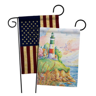 Cliff Lighthouse Coastal Beach Garden Flags Pack - Modern - Flags And ...