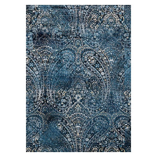 Hand Hooked Francesca Transitional Rug FRACFC-53AQSQ, 3'-9" x 5'-9 ...