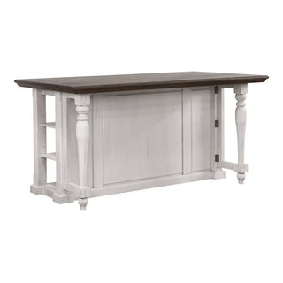French Chic Fully-Assembled 71 Dropleaf Kitchen Island - Contemporary ...