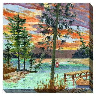 Summer Camp Outdoor Art 24X24 - Rustic - Outdoor Wall Art - by WEST OF ...