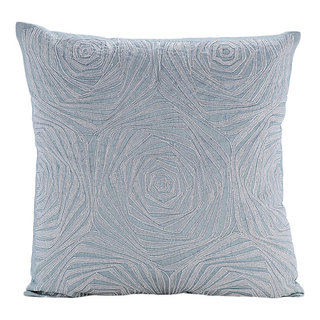 Mother Of Pearls Art Silk Slate Blue Pillows Cover, Blue Moon, 14"x14 ...