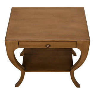 Saddle Brown Mahogany Side Table, Maude Collection - Traditional - Side ...