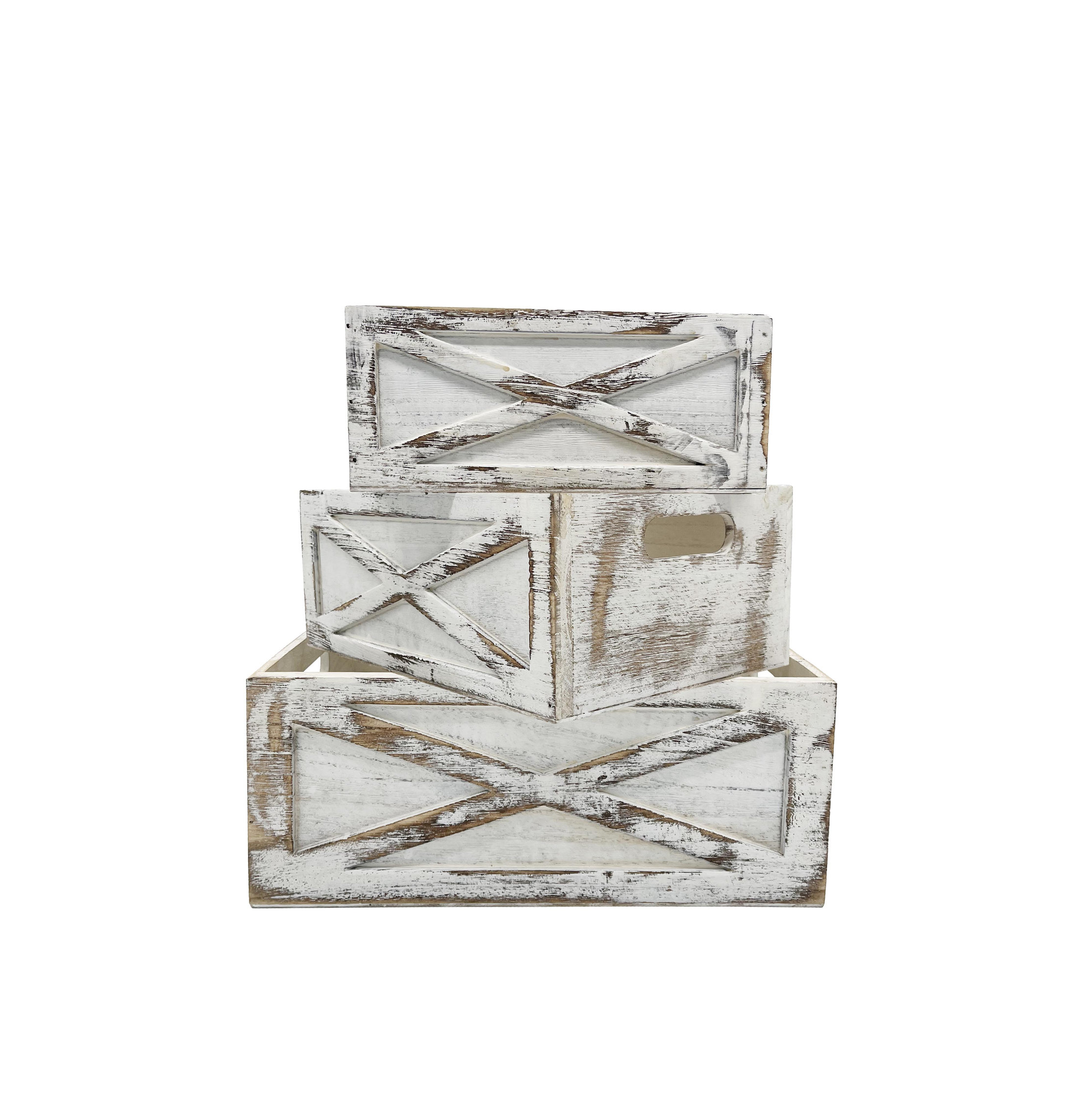 Rustic Nesting Wooden Crates Storage Container, Barn Door - Farmhouse ...