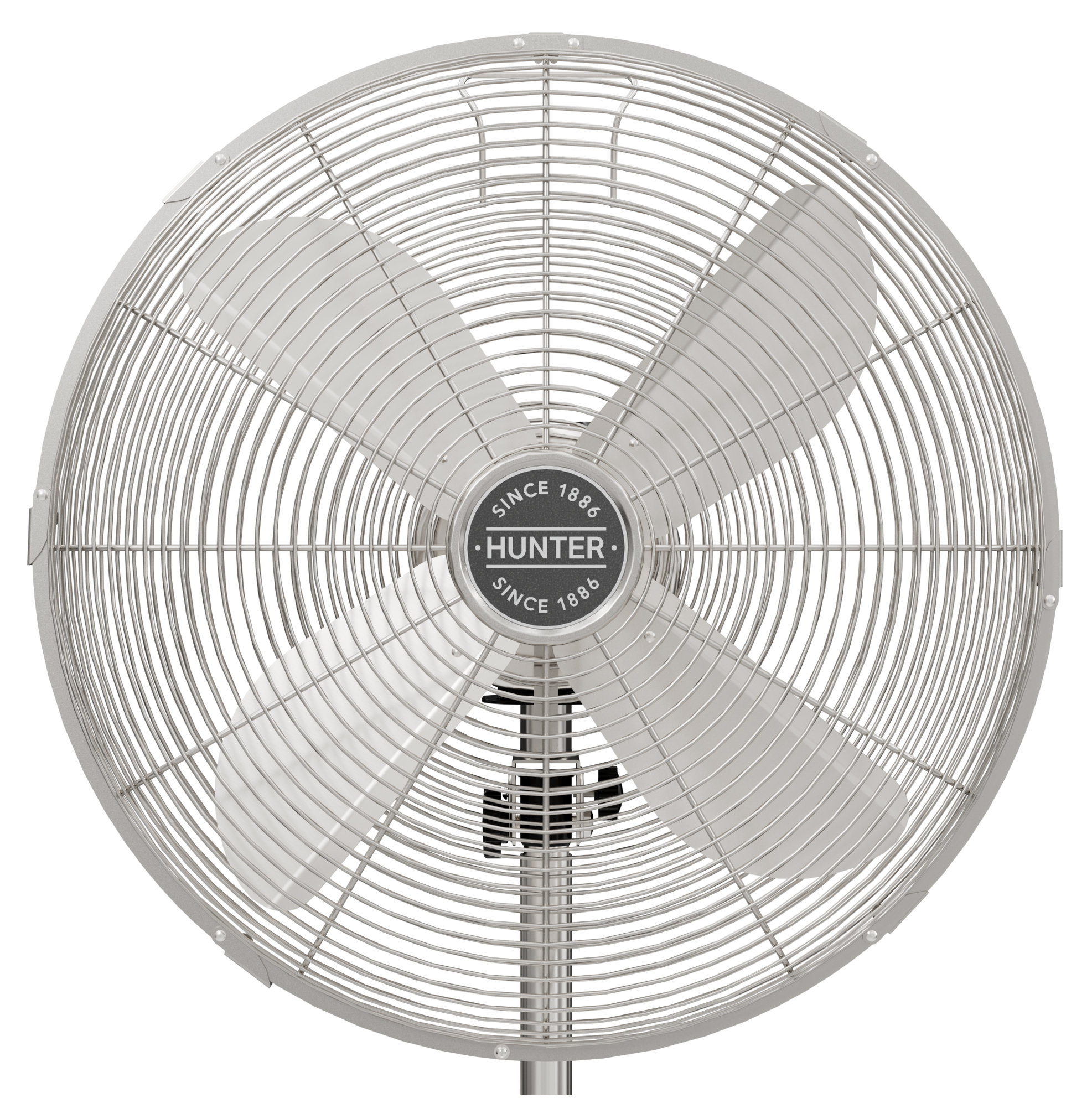 Hunter Classic Brushed Nickel 4-Blade Oscillating 3-speed Standing Fan ...
