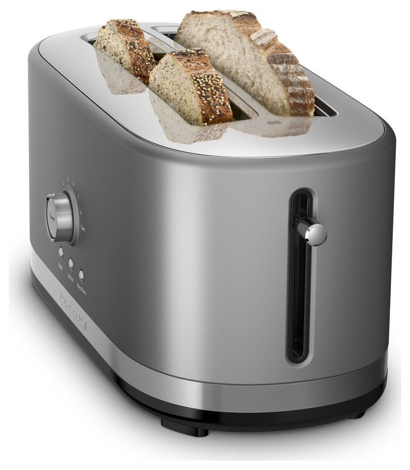 KitchenAid Contour Silver 4-Slice Long Slot Toaster with High Lift ...