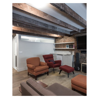 Brooklyn Basement Recreation Room - Contemporary - Basement - New York ...