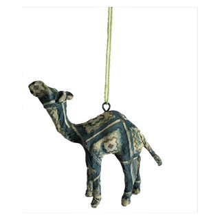 Handmade Paper Mache Camel Christmas Ornament - Transitional ...