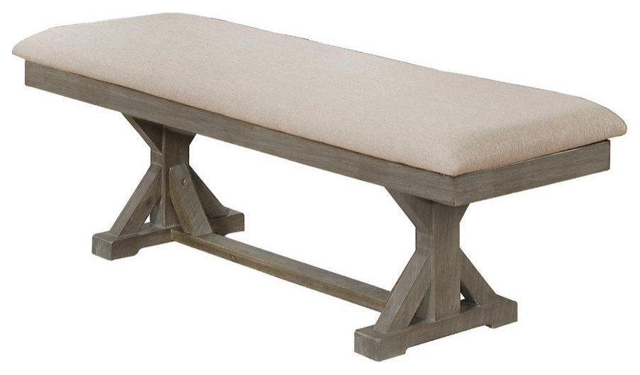 Upholstered Bench, Beige. - Contemporary - Accent And Storage Benches ...
