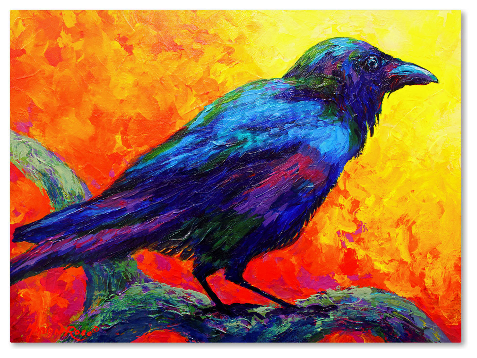 Marion Rose 'Raven 1' Canvas Art, 32"x 24" - Contemporary - Prints And ...