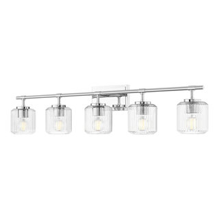 Landon 5 Light Bathroom Vanity Light, Chrome - Transitional - Bathroom ...