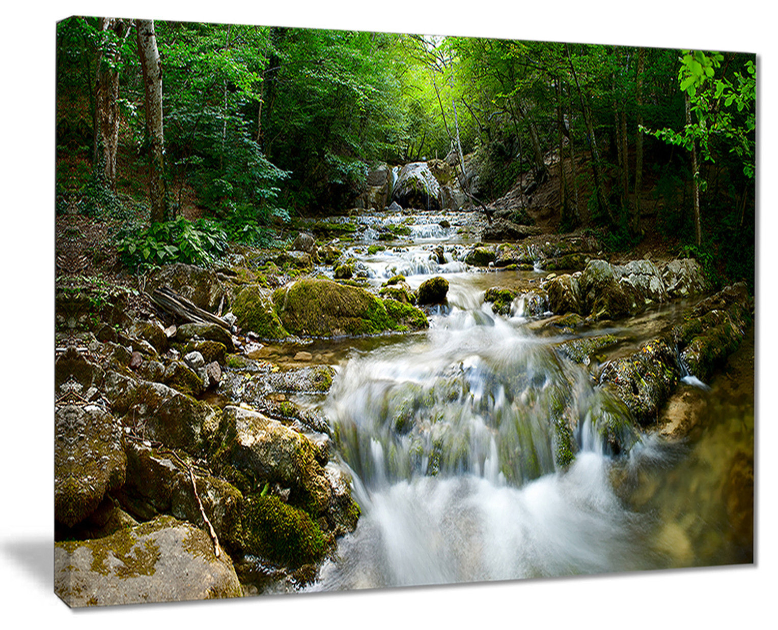 "Natural Spring Waterfall" Canvas Print, 40"x30" - Rustic - Prints And ...