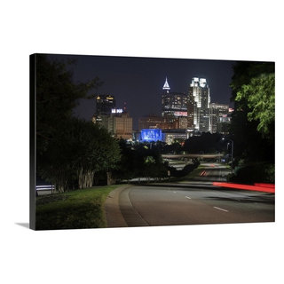 "Raleigh Skyline at Night, North Carolina" Wrapped Canvas Art Print, 18 ...
