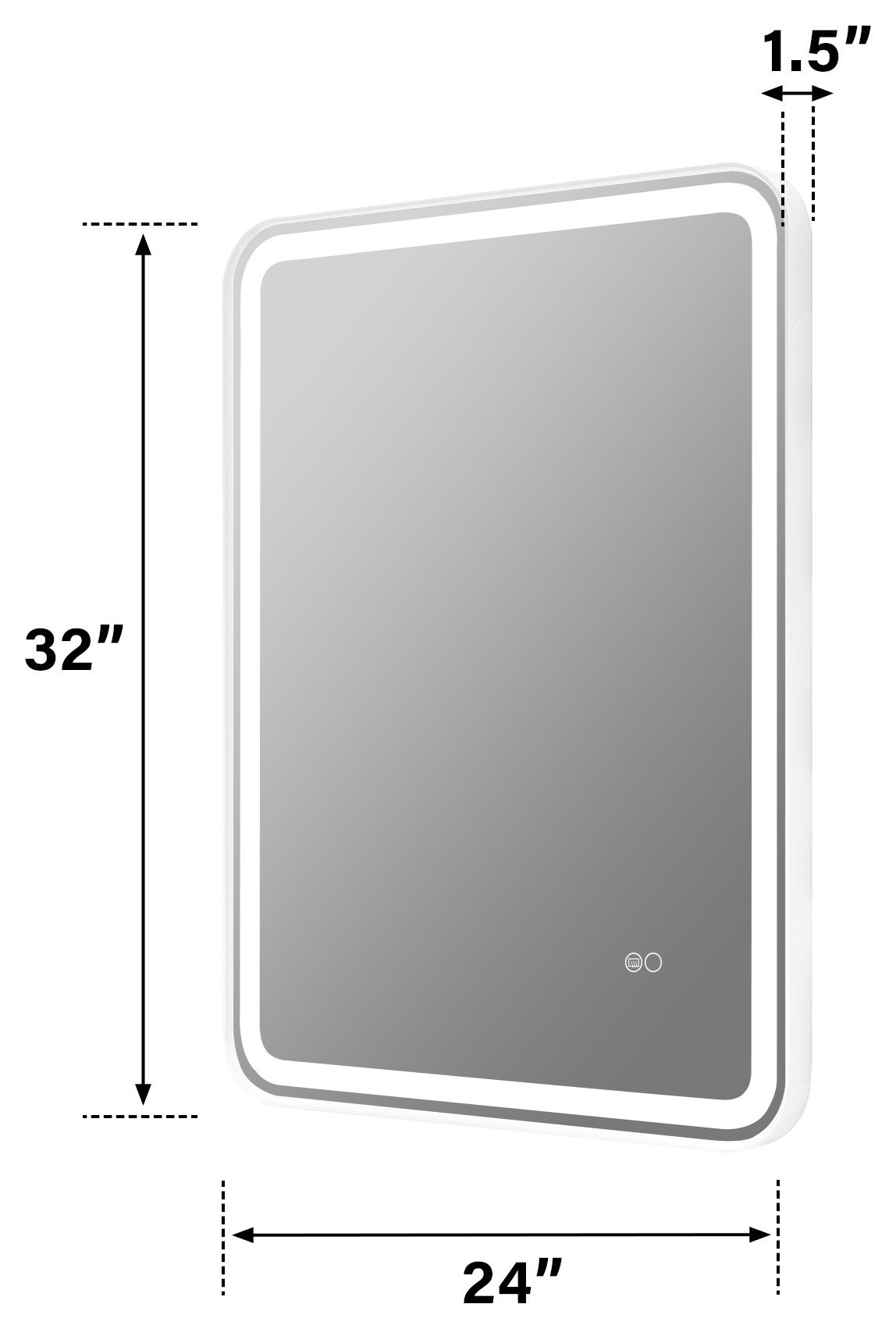 Soft Corners LED Bath Mirror with Lights, Defogger, Dimmer, 24"x32 ...