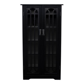 Bollington Pane Media Cabinet, Black - Transitional - Media Cabinets ...