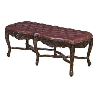 Design Toscano Berkeley Square Leather Bench - Victorian - Upholstered ...