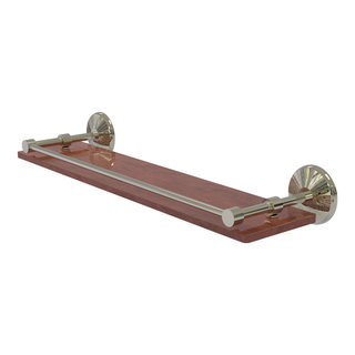 Monte Carlo Collection 22"Solid IPE Ironwood Shelf With Gallery Rail ...