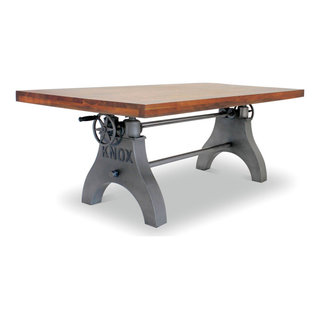 KNOX Adjustable Dining Table, Embossed Cast Iron Base, Provincial ...