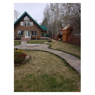 Expocrete paving stone patio - Rustic - Landscape - Edmonton - by ...