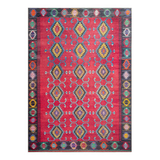 Kaleen Boho Patio Collection Bright Cranberry Area Rug 5'x7'6 ...