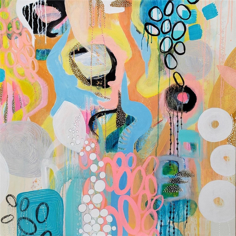 Giant Art 54x54 Abstract distraction 15 Fine Art Giant Canvas Print in ...