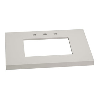 Ronbow Techstone Wide Appeal Vanity Top With 8" Spread, Solid White, 31 ...