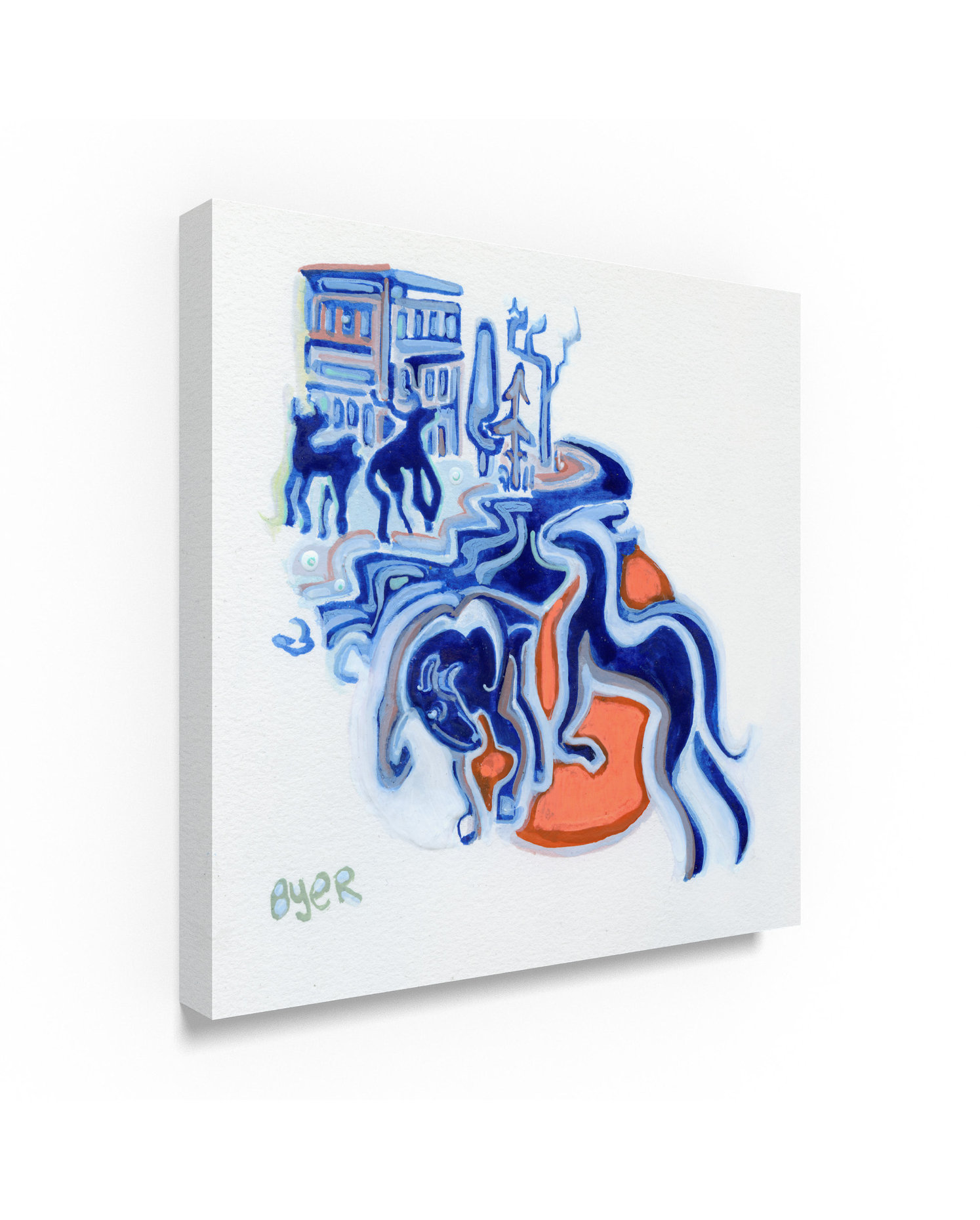 "Urban Deer" by Josh Byer, Canvas Art, 14"x14" - Contemporary - Prints ...