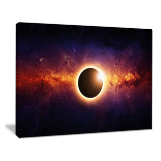 "Full Eclipse View" Canvas Print, 20"x12" - Contemporary - Prints And ...