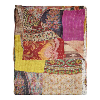 HomeRoots 60" x 90" Silk Multicolor Throws - Contemporary - Throws - by ...