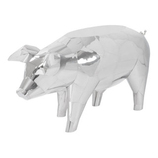 Babe Pig Side Table, Stainless Steel - Farmhouse - Side Tables And End ...