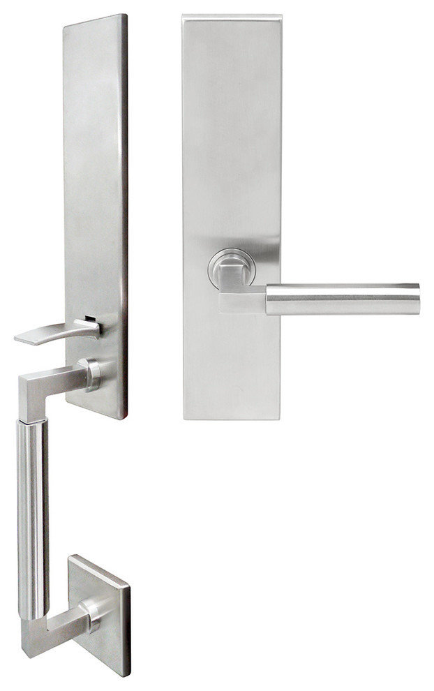 Aurora Lever, Mortise Dummy Handleset, Left Hand, Satin Stainless Steel ...