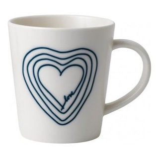 Ellen DeGeneres ED Mugs Blue Love Concentric Heart Mug - Contemporary ...
