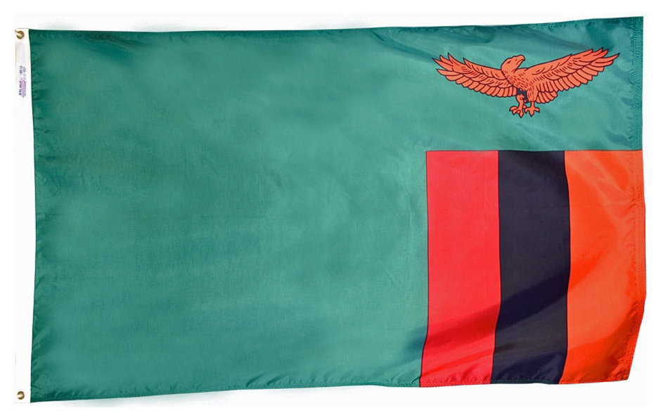 Zambia, 5'x8' Nylon Flag - Traditional - Flags And Flagpoles - by ...