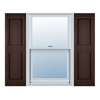 Mid-America, Two Equal Panels, Raised Panel Shutters, Federal Brown, 34 ...