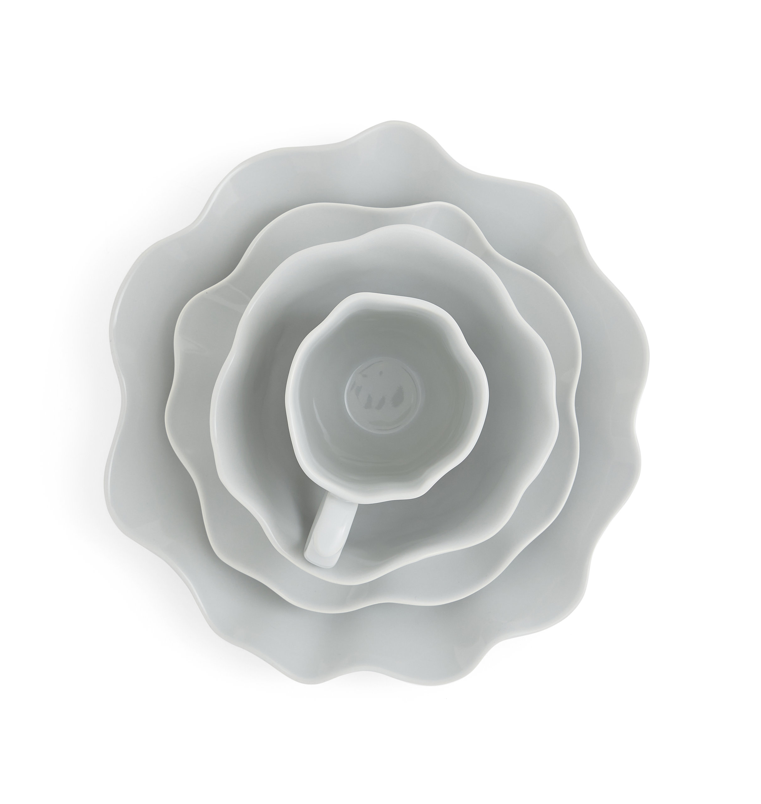 Portmeirion Sophie Conran Floret 4 Piece Place Setting - Dove Grey ...