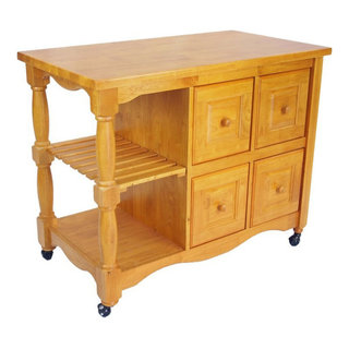 Sunset Trading Oak Selections Oak Selections Regal Wood Kitchen Cart in ...