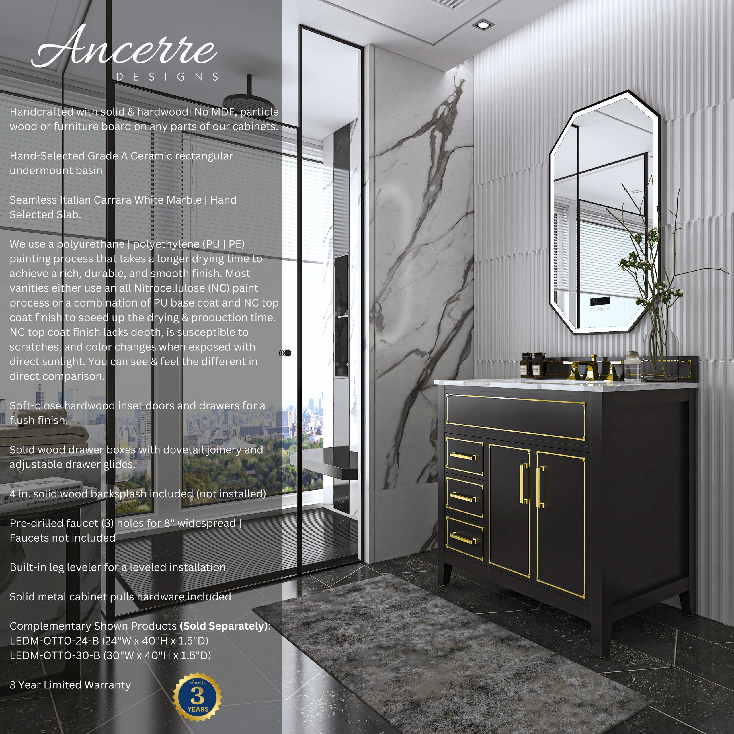 Aspen Bathroom Vanity Set, 36" - Transitional - Bathroom Vanities And ...