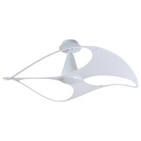 Vento Swish White Ceiling Fan, White, 48" - Contemporary - Ceiling Fans ...