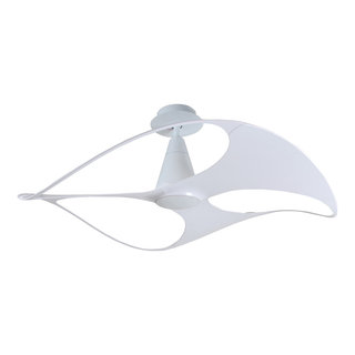 Vento Swish White Ceiling Fan, White, 48" - Contemporary - Ceiling Fans ...