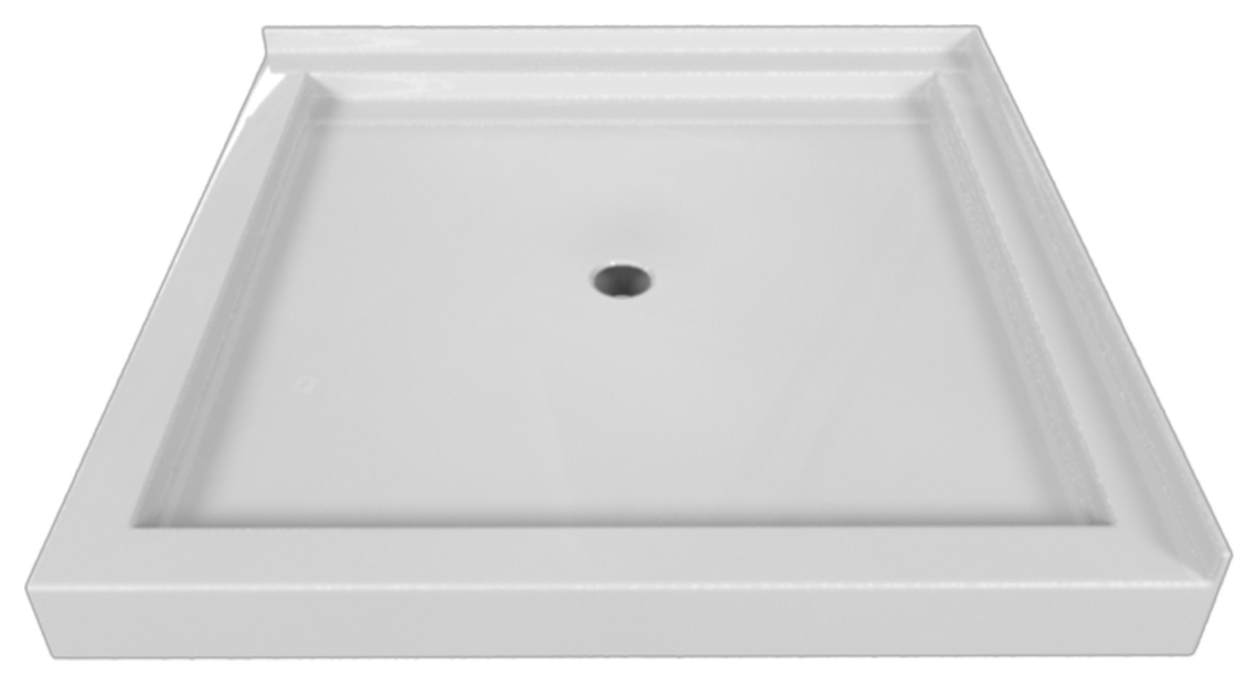 Valley Acrylic Double Threshold Acrylic Center Drain Shower Base 42 ...