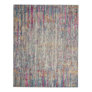 7 x 10 Ivory Abstract Striations Area Rug - Contemporary - Area Rugs ...