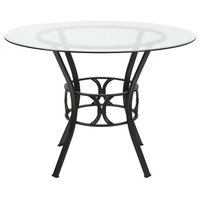 Round 42-inch Glass Dining Table - Transitional - Dining Tables - by ...