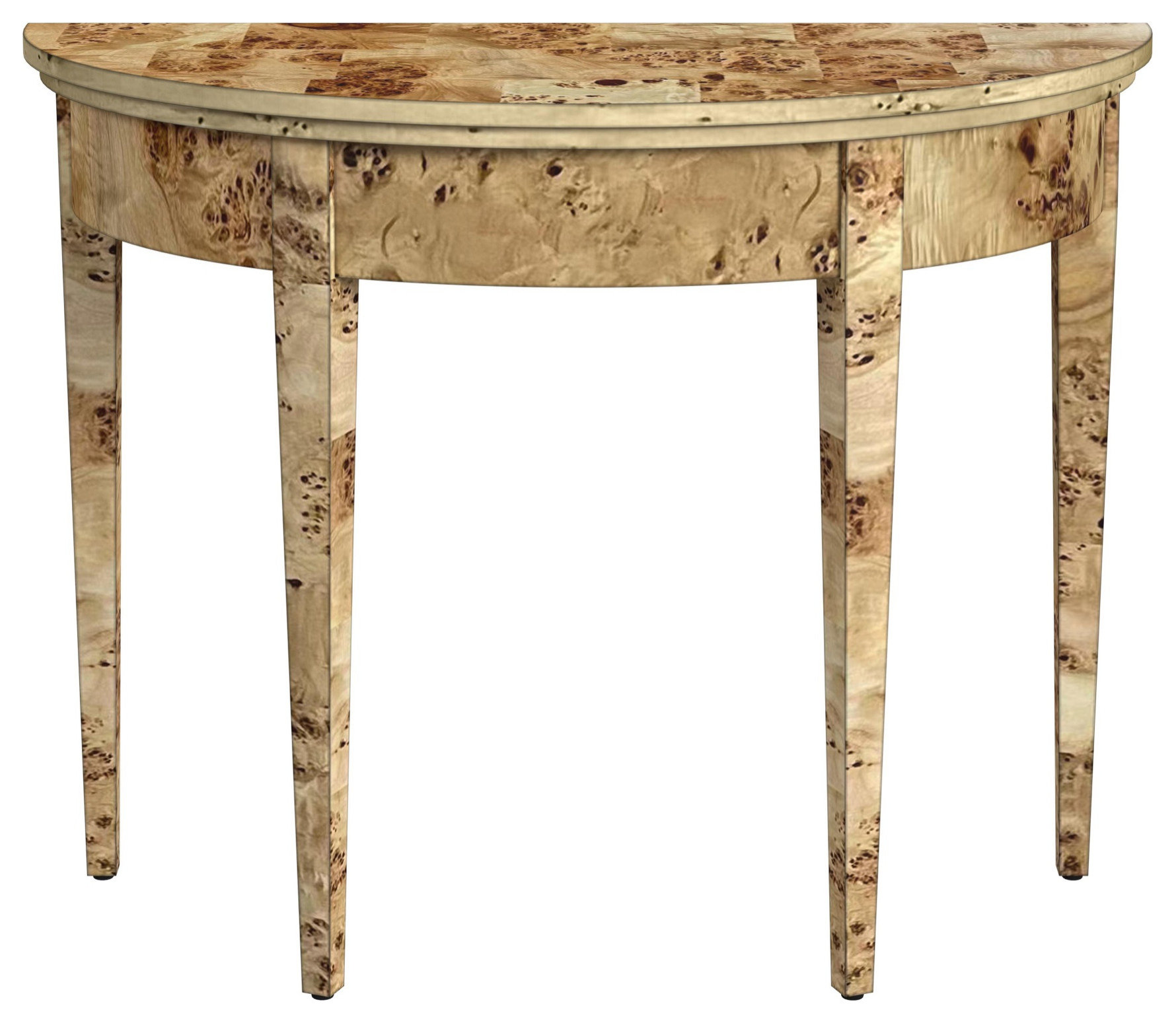 Hampton Demilune Light Burl 36" Console Table, Light Brown - Console ...